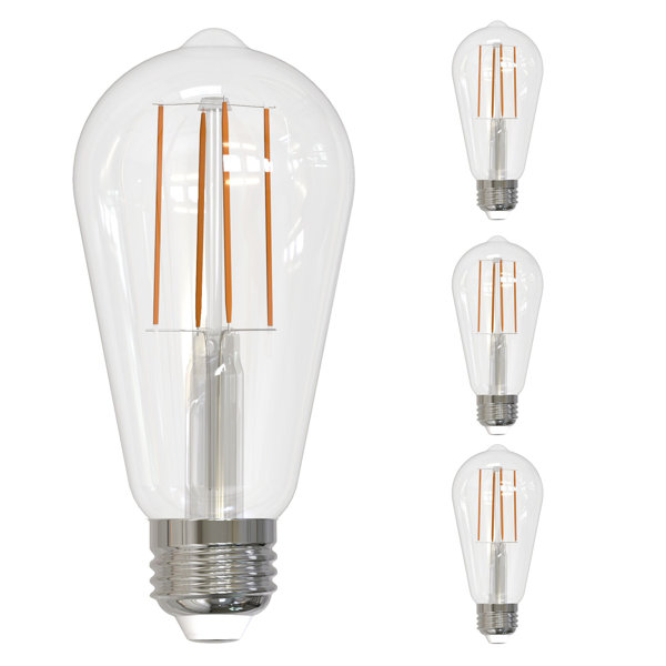 Bulbrite Industries LED Filament Pack of (4) 8.5 Watt Dimmable ST18 Light Bulb with Medium (E26 ...